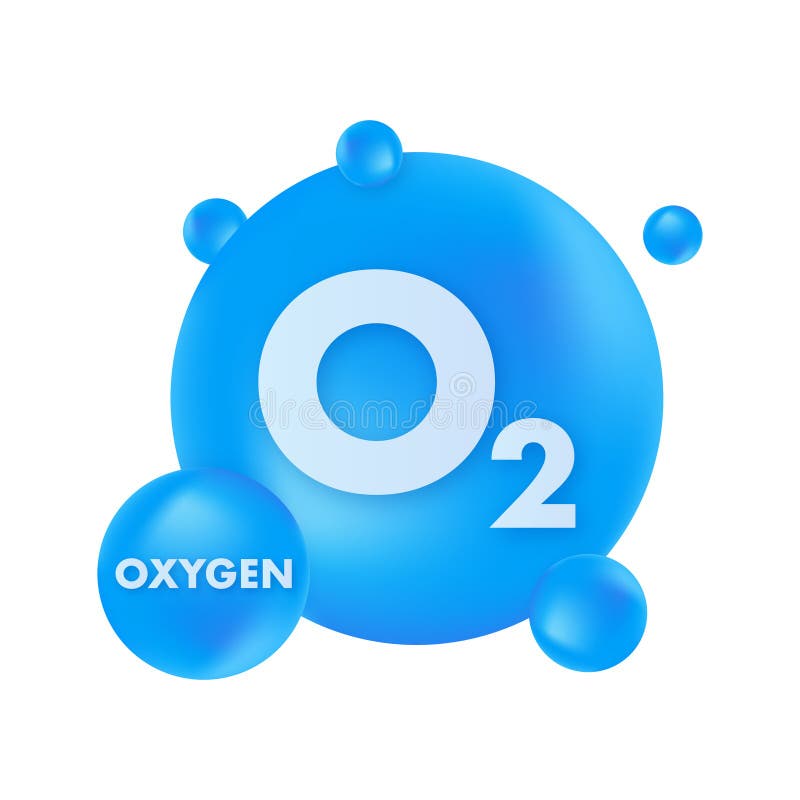 Oxygen Molecule O2 with Surrounding Atoms Forming Blue Sphere Stock ...