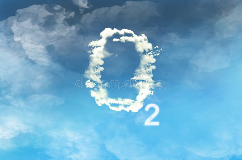 Oxygen O2 and blue sky stock image. Image of blue, cloud - 206979091