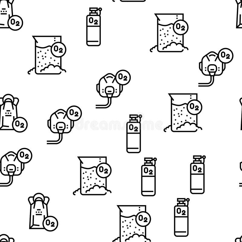 Oxygen O2 Chemical Vector Seamless Pattern Stock Vector - Illustration ...