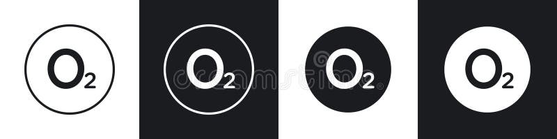 Oxygen O2 icon stock vector. Illustration of water, black - 341335202
