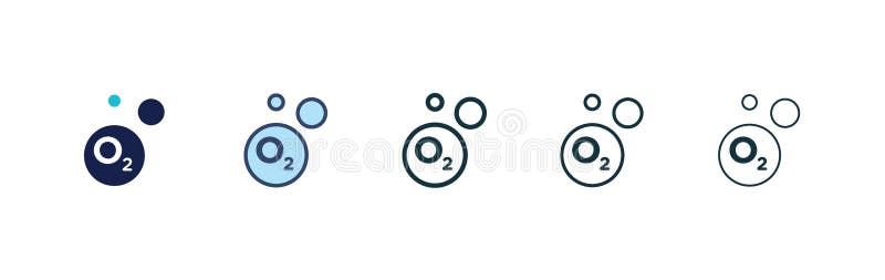 Oxygen O2 Icon Vector Set on White Background Stock Vector ...