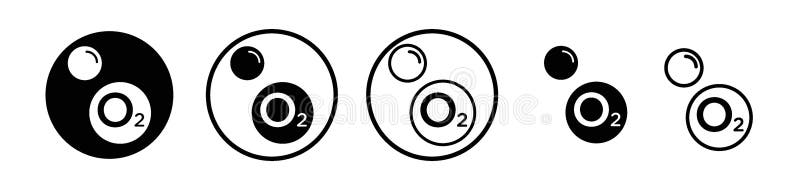 Oxygen O2 Icon Vector Set on White Background Stock Vector ...