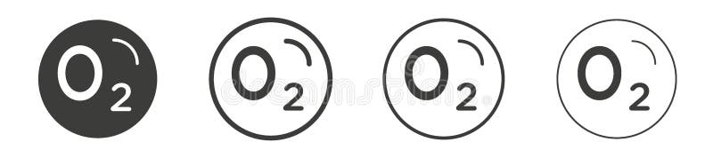 Oxygen O2 Icon Vector Set on White Background Stock Vector ...