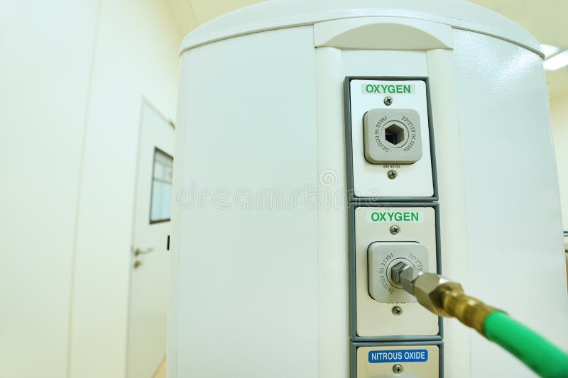 Oxygen outlet stock photo. Image of profession, protective - 96375580