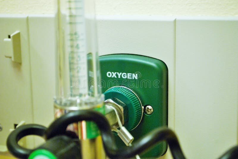 Oxygen Port Pressure Regulator Flow Meter in the Emergency Room Stock ...