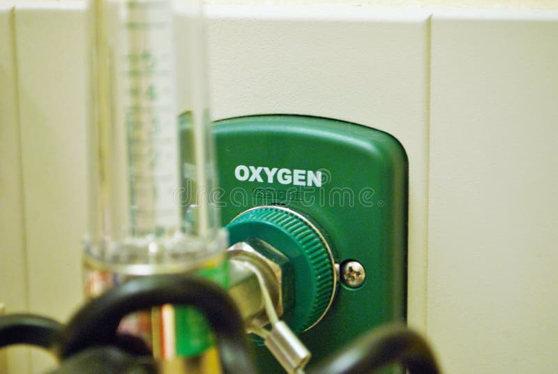 Oxygen Port Pressure Regulator Flow Meter in the Emergency Room Stock ...