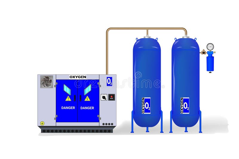 Oxygen Production Station with Receivers. Stock Vector - Illustration ...