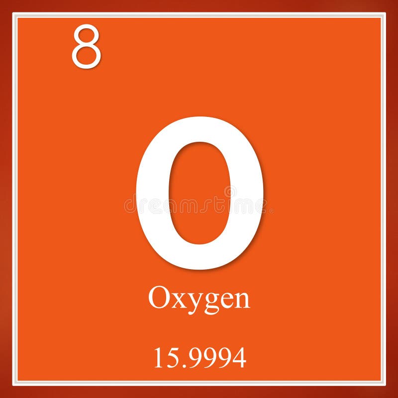 Oxygen Red Square Chemical Element Symbol Stock Illustration ...