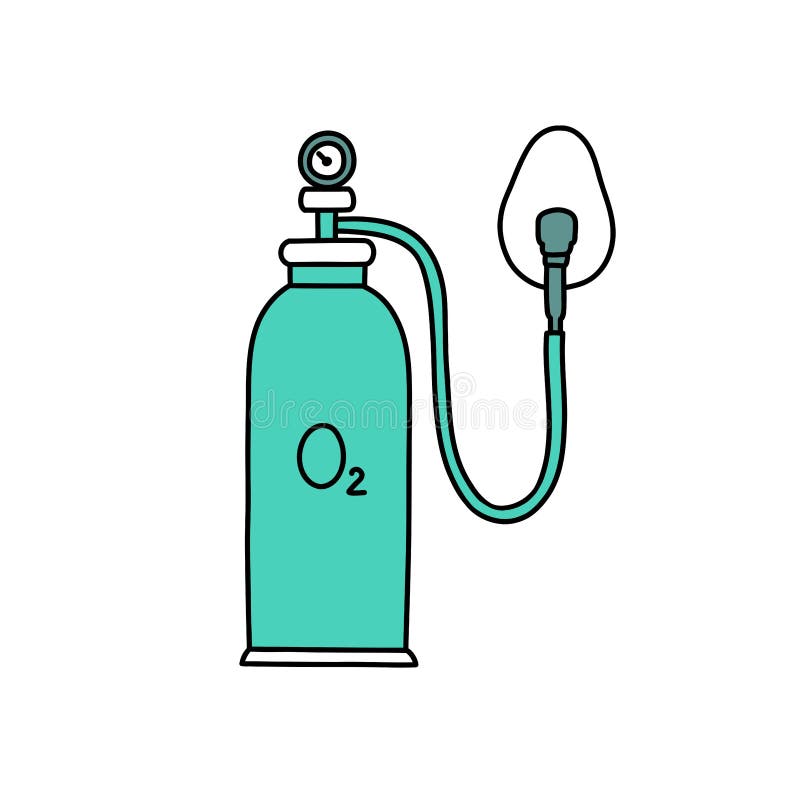 Oxygen Tank Doodle Icon, Vector Color Line Illustration Stock Vector ...