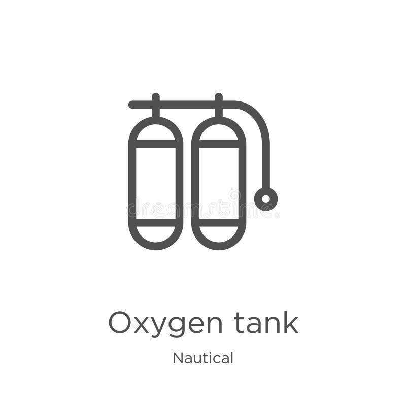 Oxygen Tank Icon Vector from Nautical Collection. Thin Line Oxygen Tank ...