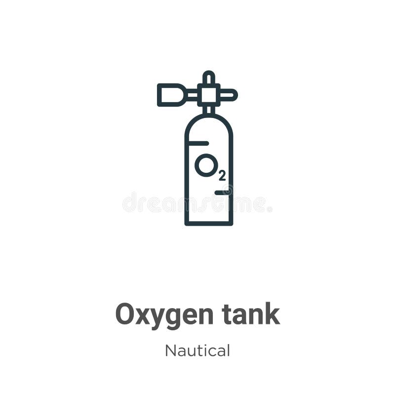 Oxygen Tank Outline Vector Icon. Thin Line Black Oxygen Tank Icon, Flat Vector Simple Element ...