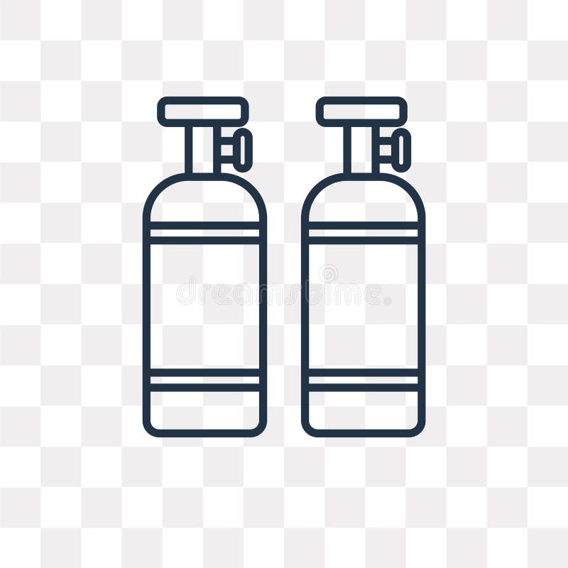 Oxygen Tank Vector Icon Isolated on Transparent Background, Line Stock ...