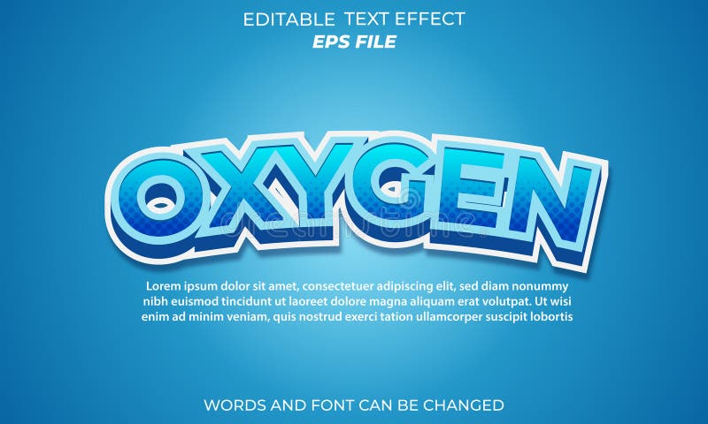 Oxygen Text Effect, Font Editable, Typography, 3d Text. Vector Template ...