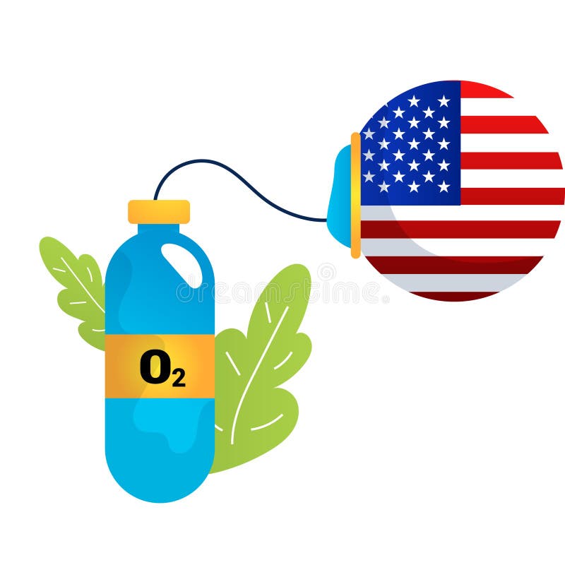 Oxygen Vector Cartoon Illustration on the White Background Stock ...