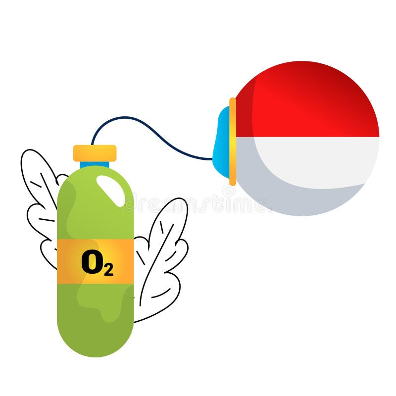 Oxygen Vector Cartoon Illustration on the White Background Stock ...