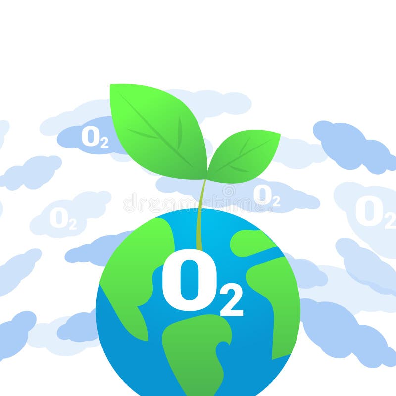 Oxygen Vector Cartoon Illustration on the White Background Stock ...