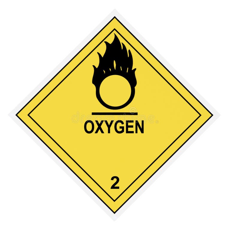 Oxygen Warning Label stock illustration. Illustration of transportation ...