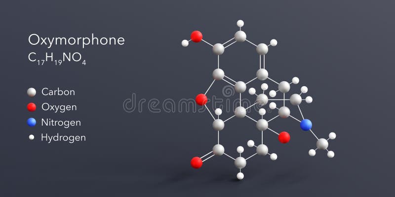 Oxymorphone Opioid Analgesic Drug Molecule, Skeletal Chemical Formula ...