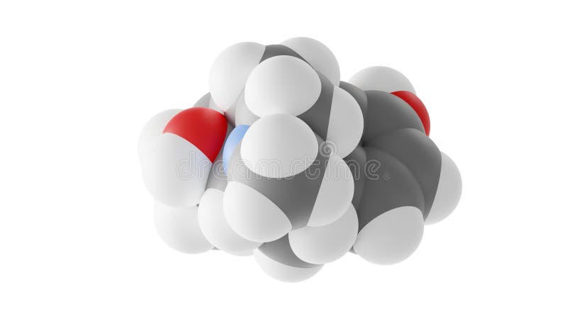 Oxymorphone Molecule, Numorphan, Molecular Structure, Isolated 3d Model ...