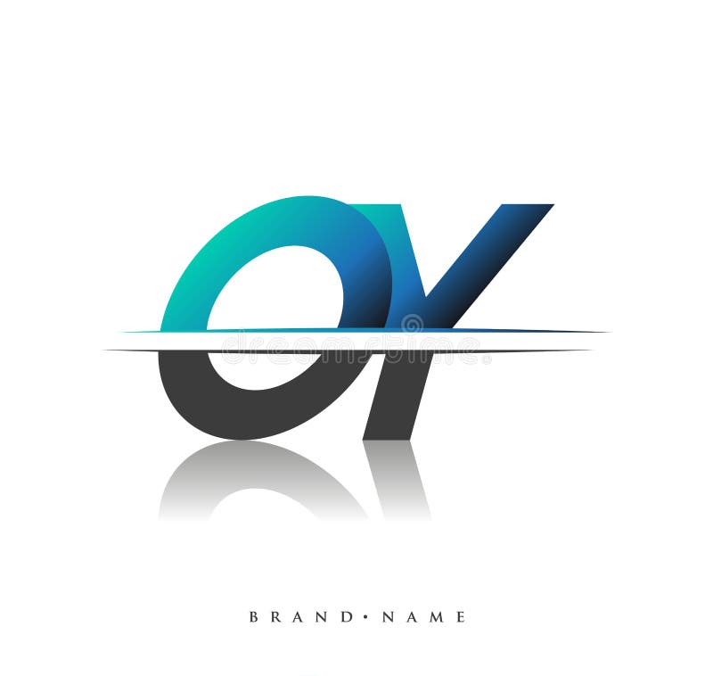 OY Initial Logo Company Name Colored Black and Blue, Simple and Modern ...
