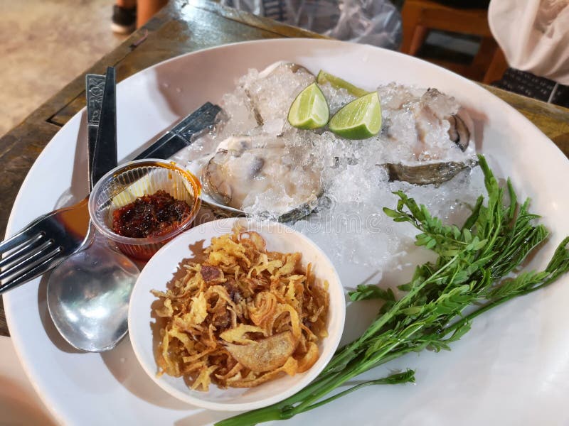 Oyster stock photo. Image of kratin, fresh, garlic, seafood - 127837250