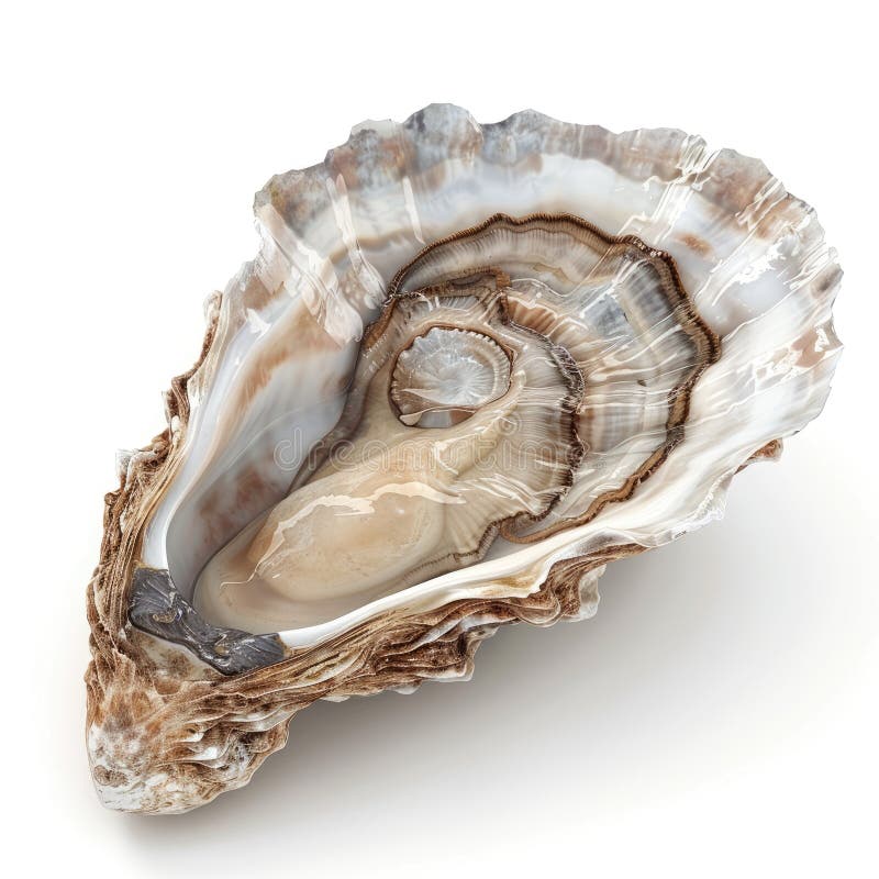 Single Fresh Oyster Shell, Delicate Seafood Texture Stock Illustration ...