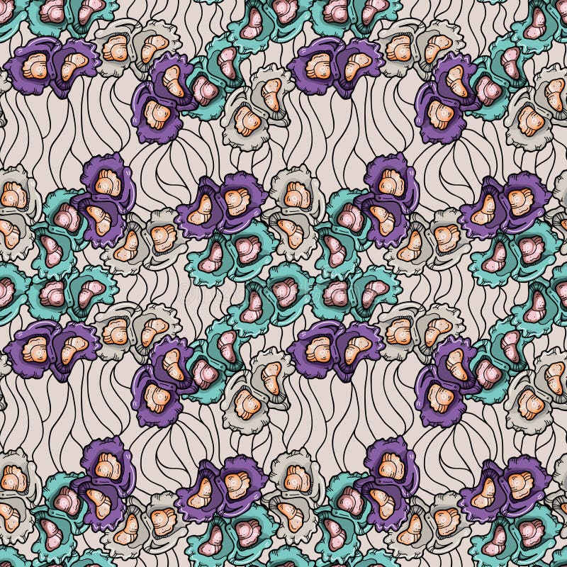 Oyster Shells Pattern Stock Illustrations – 687 Oyster Shells Pattern ...