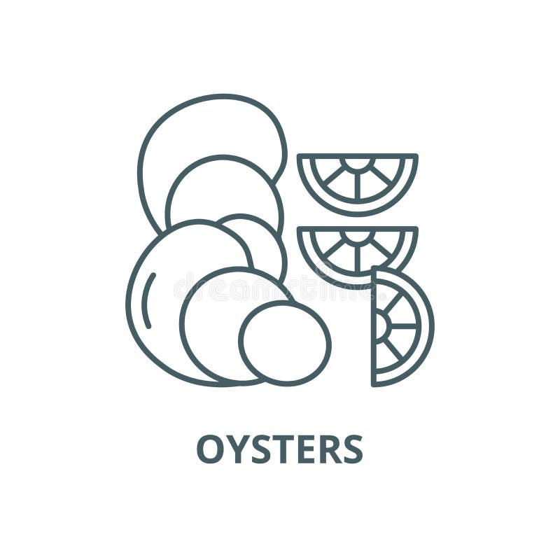Oysters Line Icon Concept. Oysters Vector Linear Illustration, Symbol ...