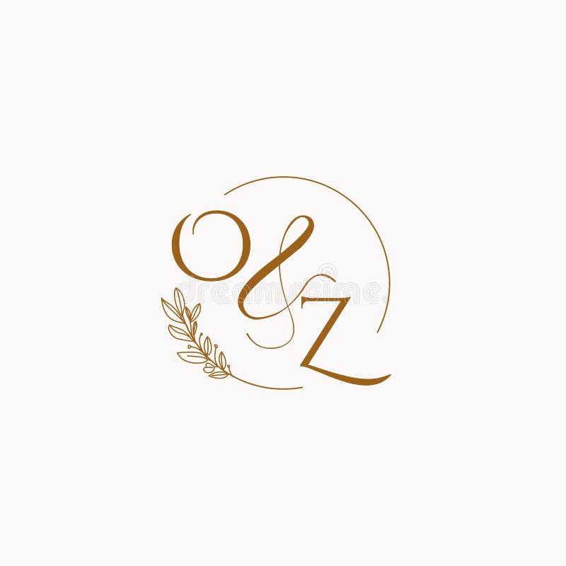OZ Initial Wedding Monogram Logo Stock Illustration - Illustration of ...