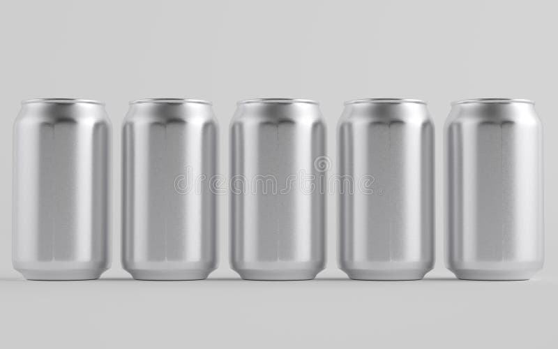 12 Oz. / 350ml Aluminium Can Mockup - Two Cans. 3D Illustration Stock ...