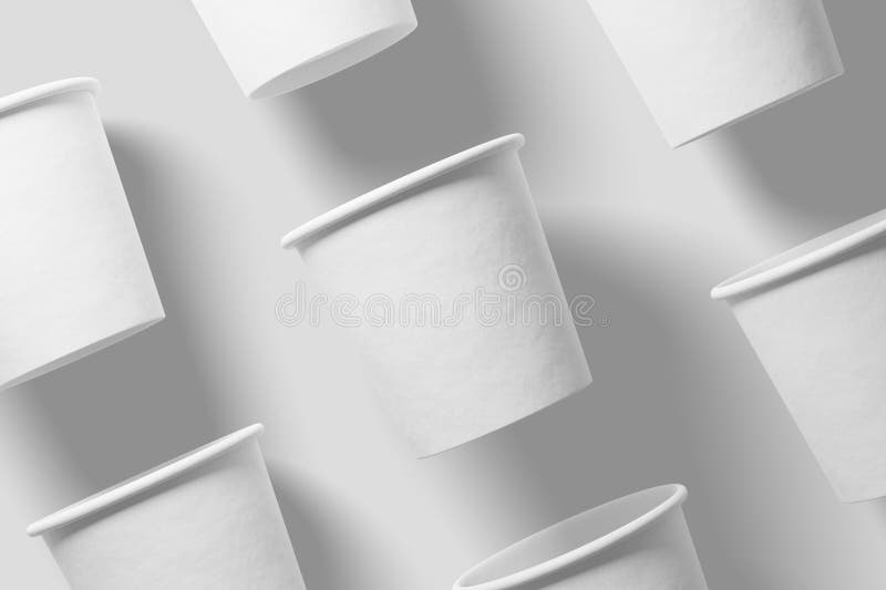 4oz Paper Cup for Tea Coffee White Blank 3D Rendering Mockup Stock ...