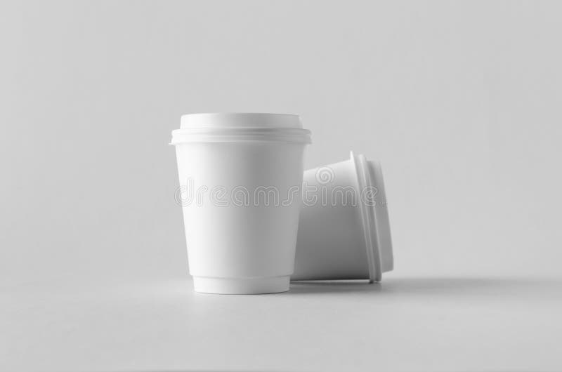 8 Oz. White Double Wall Coffee Paper Cup Mock-up with Lid Stock Photo ...
