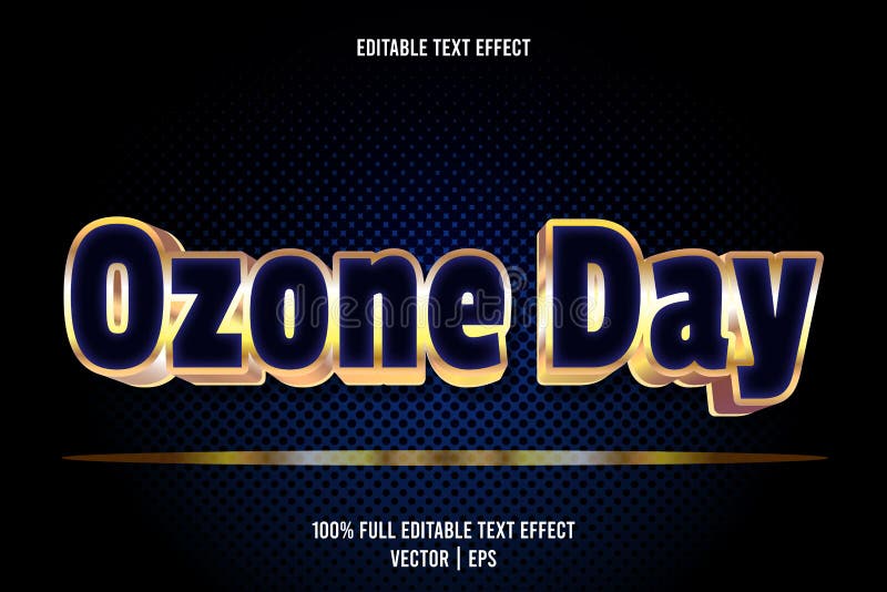 Ozone Day Editable Text Effect 3 Dimension Emboss Luxury Style Stock ...