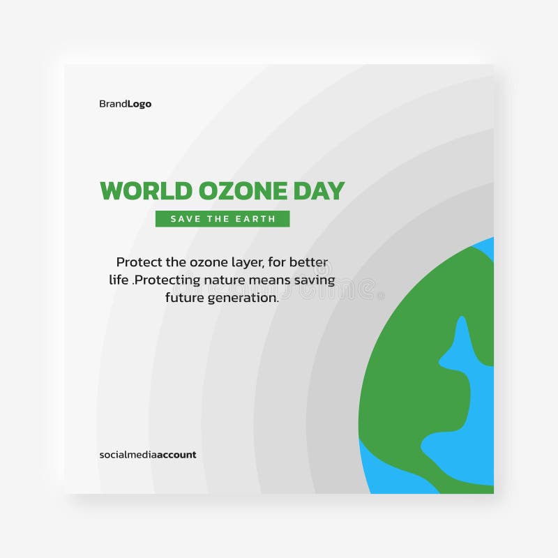 Ozone Layer Protection Day Social Media Poster Design Template Stock ...