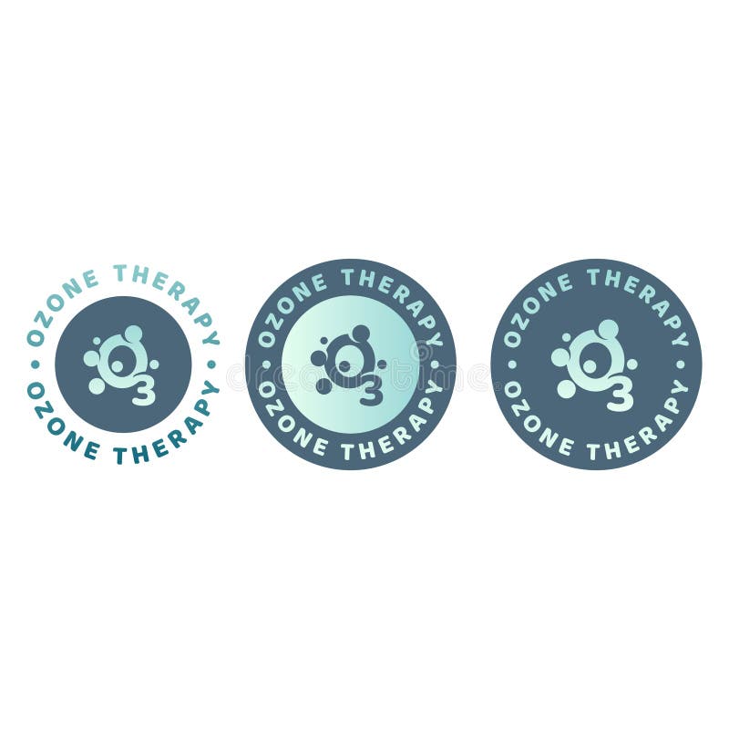 Ozone Therapy Circle Label Set Stock Vector - Illustration of ozone ...