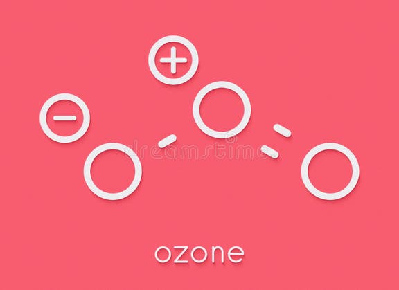 Ozone Trioxygen, O3 Molecule, Chemical Structure. Skeletal Formula ...