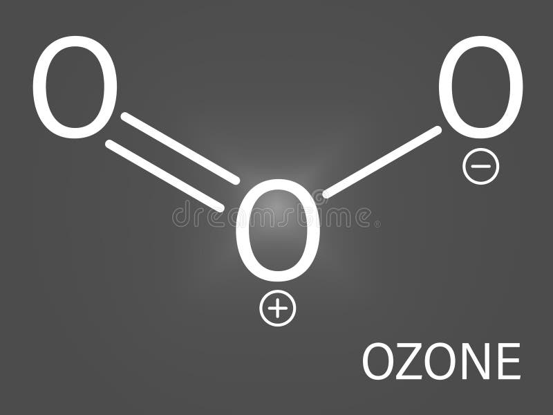Ozone or Trioxygen, O3 Molecule, Chemical Structure. Skeletal Formula ...