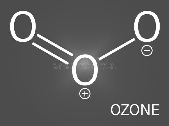 Ozone or Trioxygen, O3 Molecule, Chemical Structure. Skeletal Formula ...