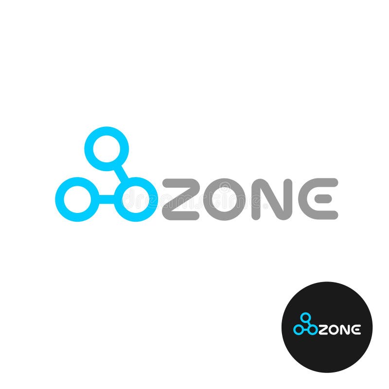 Ozone Word Logo with O3 Molecule Structure. Ozone Modern Stylized Text ...