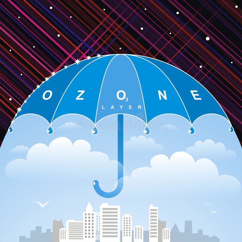 Ozonlaag vector illustratie. Illustration of licht, paraplu - 31599624