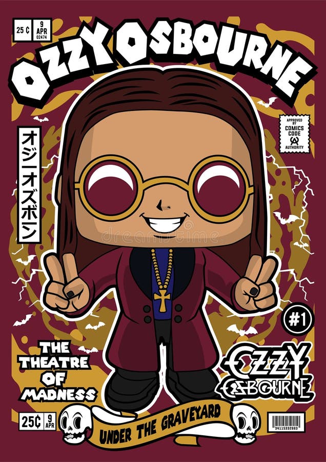 Ozzy osbourne stock illustration. Illustration of comics - 324265449