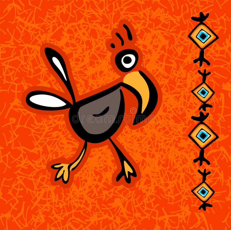 Pájaro azteca ilustración del vector. Ilustración de grotesco - 3166491