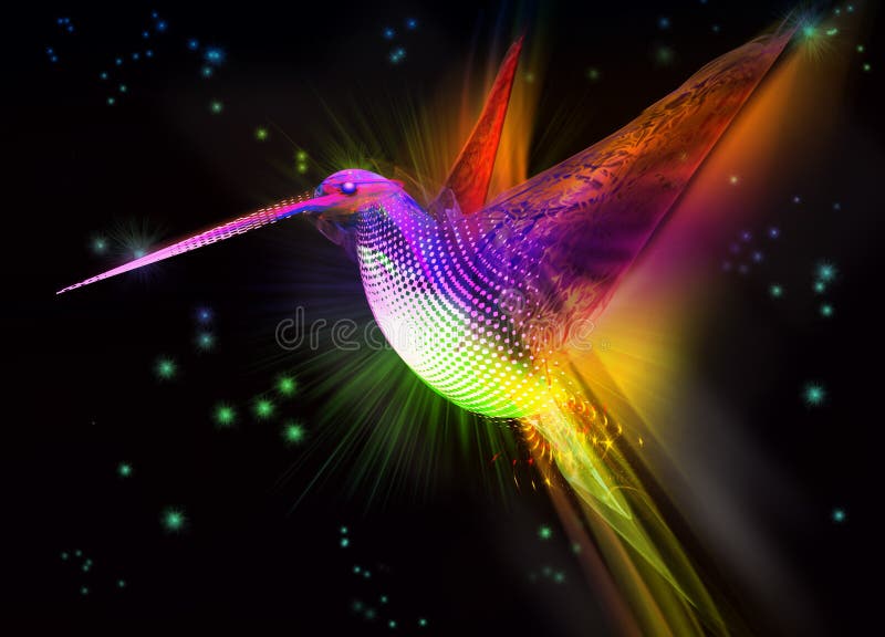 Pájaro Colorido Abstracto Hummingbird Stock de ilustración ...
