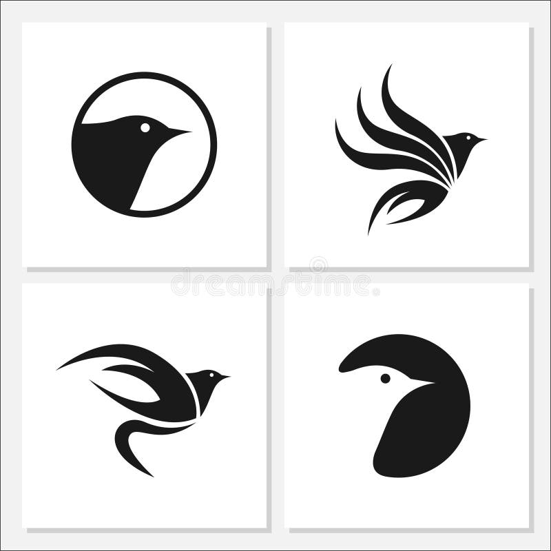 Pájaro Logo Template Design Plano Ilustración del Vector - Ilustración ...