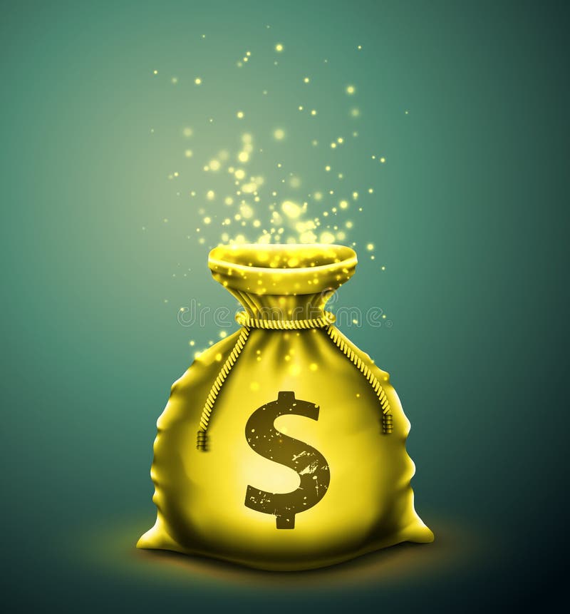 Påse av pengar vektor illustrationer. Illustration av begrepp - 36909998