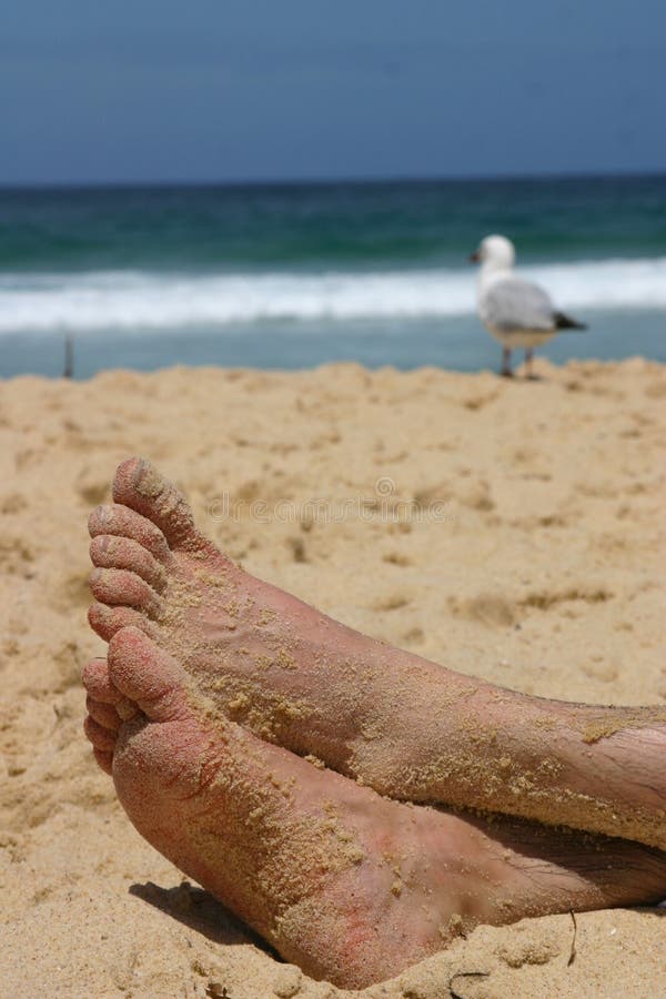 Pés na areia foto de stock. Imagem de areia, pés, azul - 445438