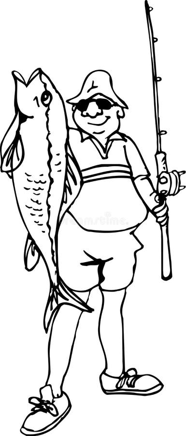 Pêcheur Cartoon Vector Illustration Illustration de Vecteur ...