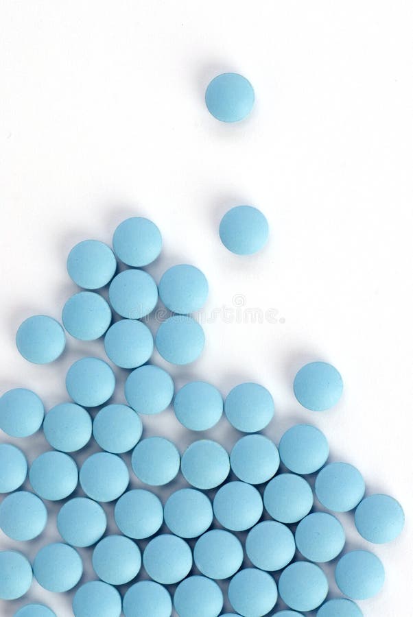 Drogas Azules En El Fondo Blanco Foto de archivo - Imagen de medicina ...