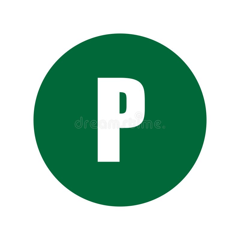 Letter P Logo Symbol in Green Circle. Stock Vector - Illustration of ...