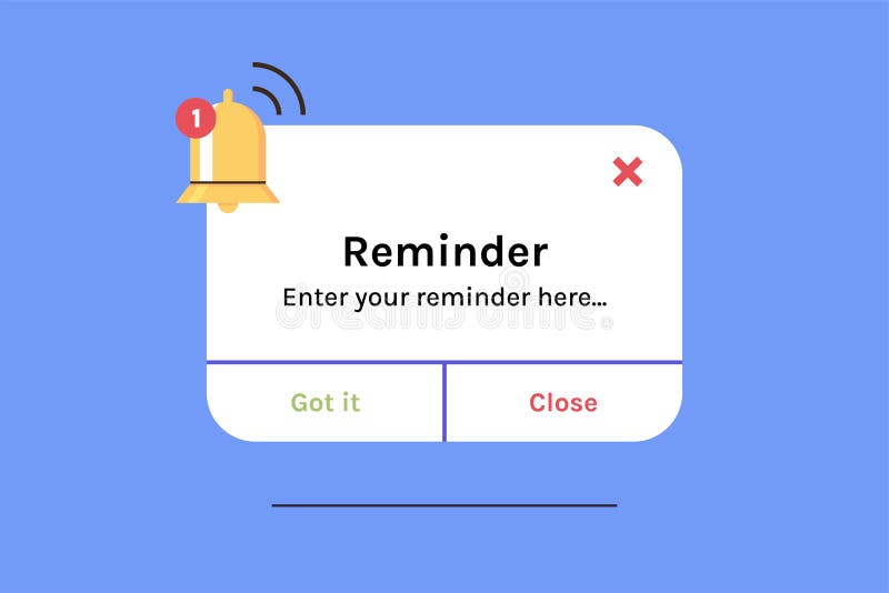 Reminder, Notification Page with Floating Elements and Business ...